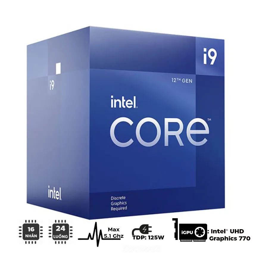 CPU Intel Core i9-12900 (2.4GHz turbo up to 5.1Ghz, 16 nhân 24 luồng ...